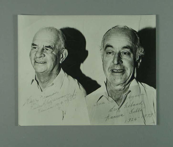 Black and white copy photograph, depicting Eric Gibaud and Hubert ...