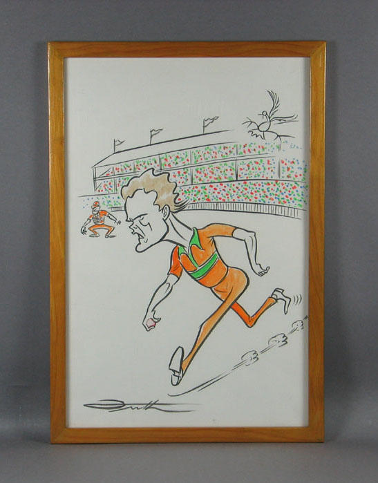 Original cartoon of cricketer Rodney Hogg by artist John Frith ...