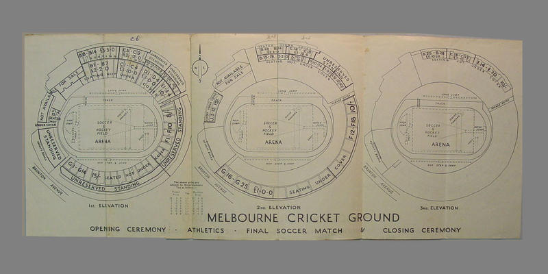 Plan of stadium seating at the MCG during the 1956 Olympic Games ...
