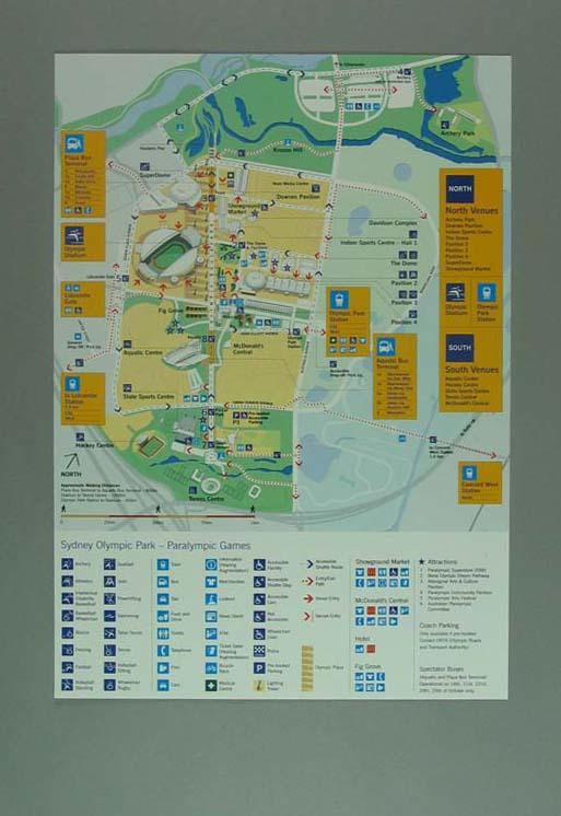 Map of Sydney Olympic Park, 2000 Paralympic Games - Australian Sports ...