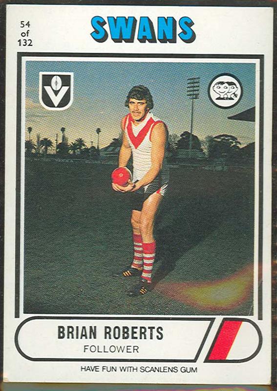 1976 Scanlens VFL Football Brian Roberts trade card - Australian Sports ...