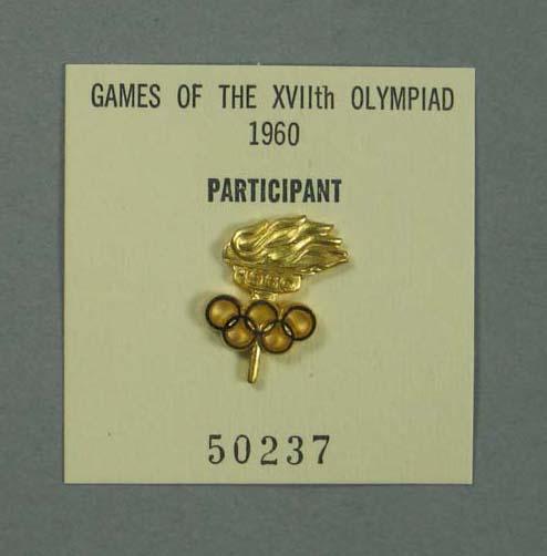 Participation pin presented to Betty Cuthbert, 1960 Olympic Games ...
