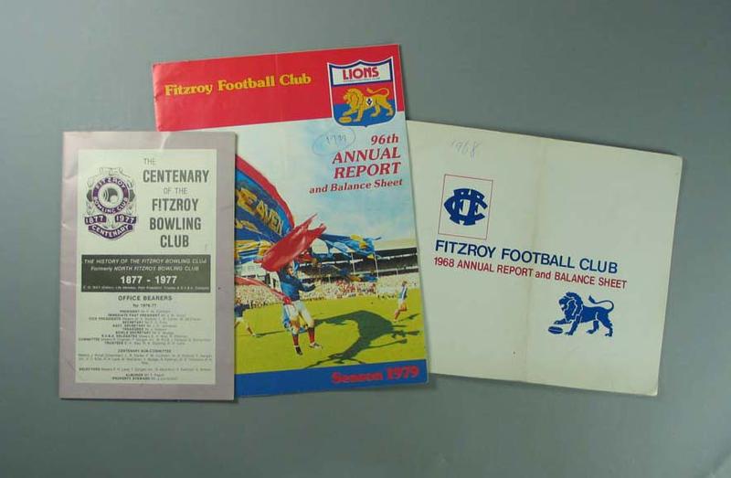 Fitzroy FC Annual Reports, 1968-86 - Australian Sports Museum
