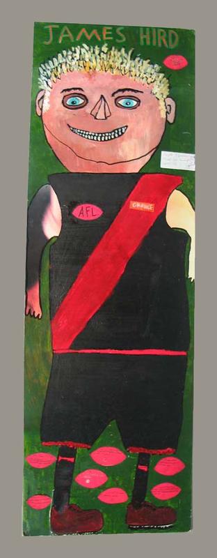 Portrait of footballer James Hird painted by 10 year old Joseph ...