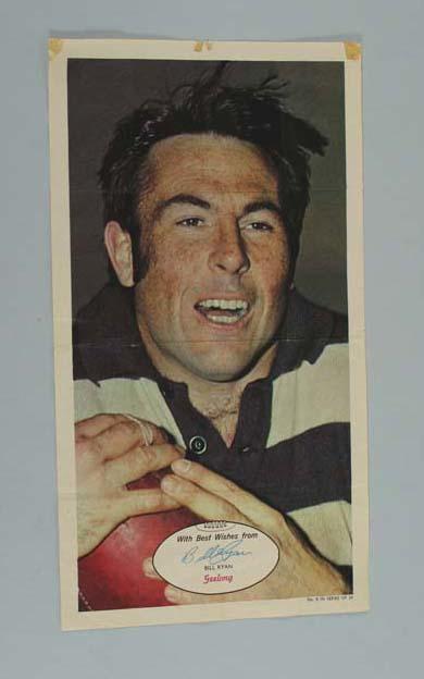 Poster, features image of Bill Ryan c1970 - Australian Sports Museum