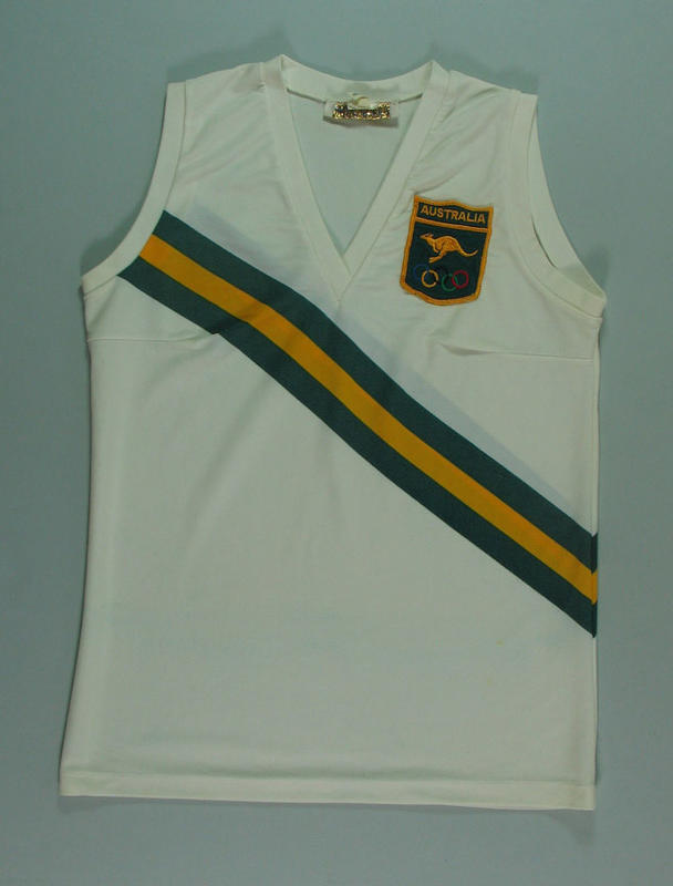 1972 Olympic Games Australian team athletics singlet, worn by Pam ...