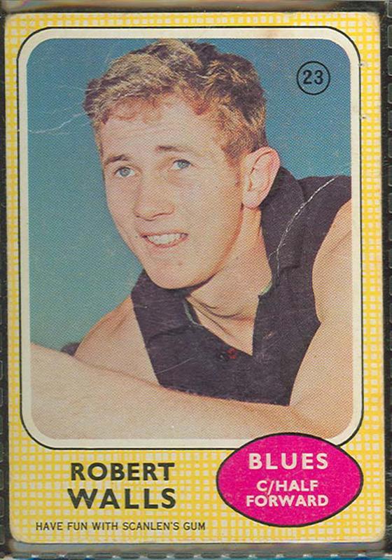 1970 Scanlens (Scanlens) Australian Football Robert Walls Trade Card - Australian Sports Museum