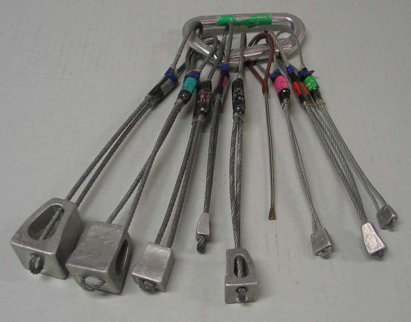 Rock climbing wedges on carabineer, used by Mick Parker - Australian ...
