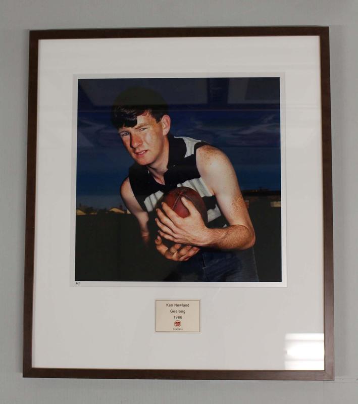 Framed reproduction photograph of Ken Newland, Geelong F.C. from ...