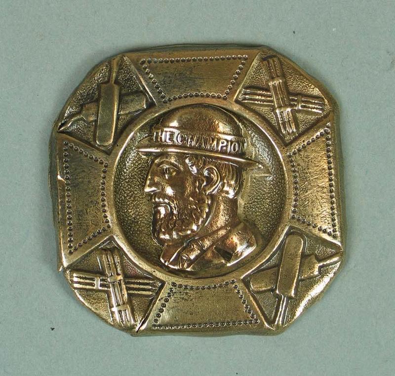 Belt buckle with cricket themed design, "The Champion" c1870s ...