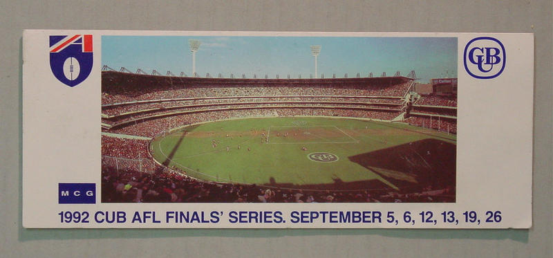 Ticket folder, AFL 1992 Final Series - Australian Sports Museum