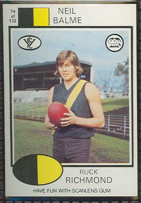1975 Scanlens VFL Football Neil Balme trade card - Australian Sports Museum