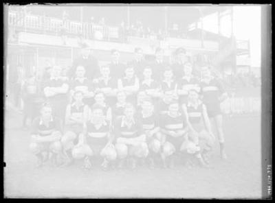 Glass negative, image of football team - Australian Sports Museum