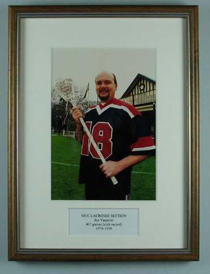 Photograph of Joe Vazzoler, MCC Lacrosse Section - Australian Sports Museum