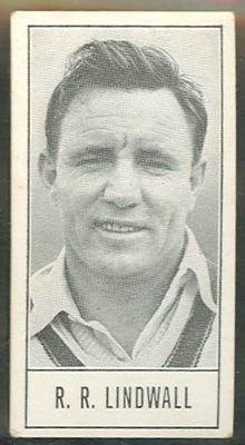 1957 Barratt & Co Ltd Test Cricketers Series B Ray Lindwall trade card ...