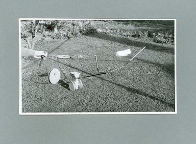 Photograph showing the Linemaster being measured - Australian Sports Museum