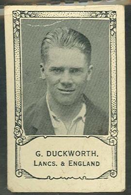 1932 Barratt & Co. Ltd Famous Cricketers series G. Duckworth trade card ...