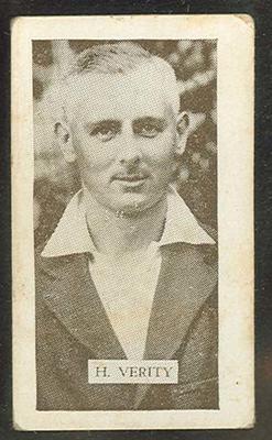 Trade card featuring Hedley Verity c1930s - Australian Sports Museum