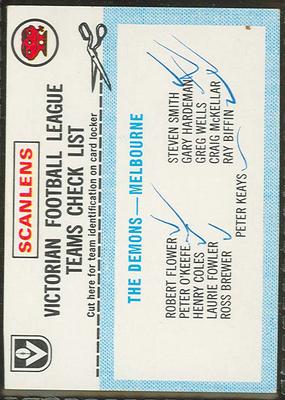 1977 Scanlens (Scanlens) Australian Football Melbourne Football Club ...