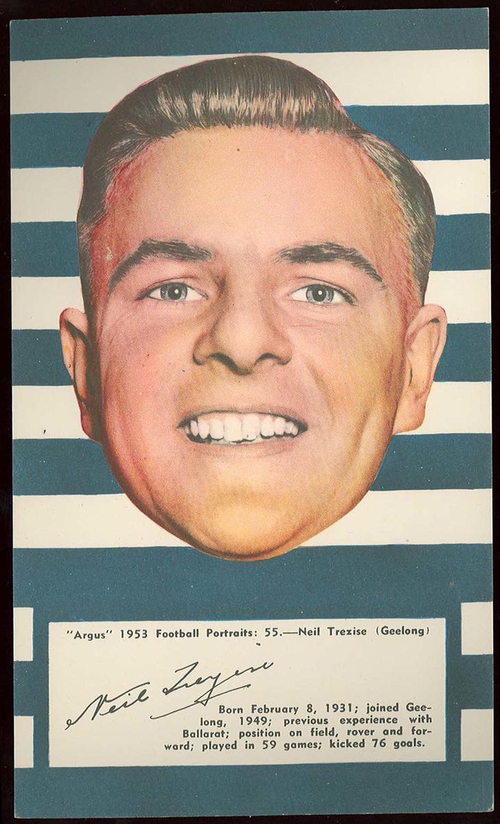1953 Argus Football Portrait Neil Trezise trade card - Australian ...