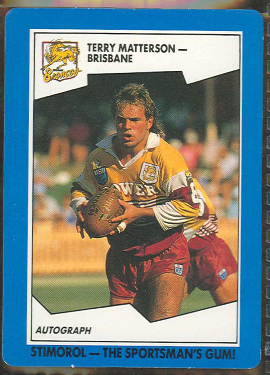 1989 Stimorol Rugby League Terry Matterson trade card - Australian ...