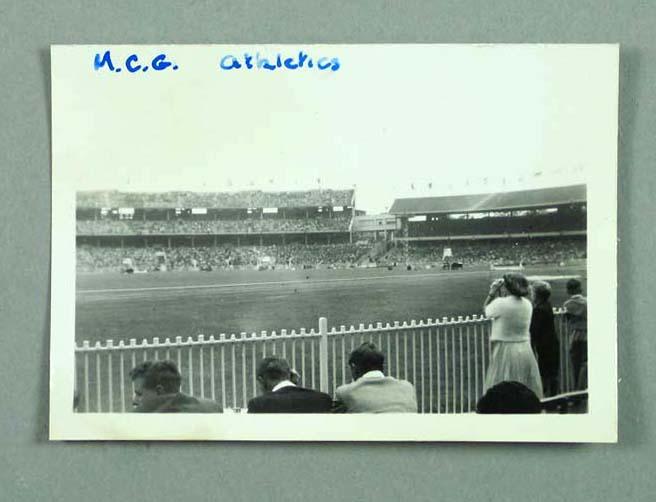 Photograph of 1956 Olympic Games crowd, MCG - Australian Sports Museum