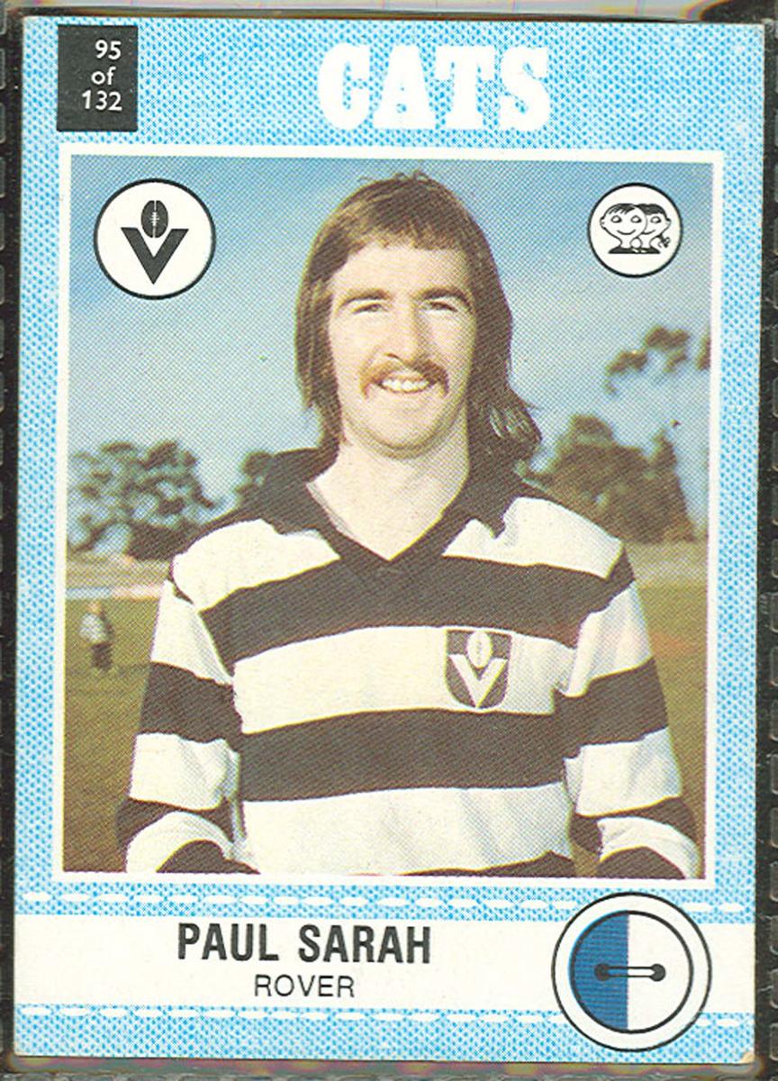 1977 Scanlens VFL Football Paul Sarah trade card - Australian Sports Museum