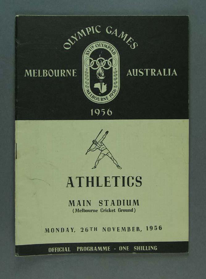 1956 Olympic Games Official Programme, Athletics, Main Stadium, MCC ...