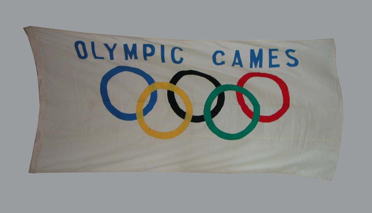 Olympic Games flag, used at 1956 Olympic Games - Australian Sports Museum