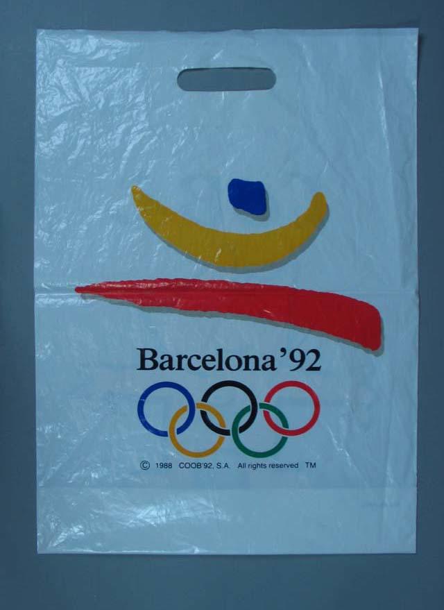 Plastic Bag featuring Barcelona 1992 Olympic Games Logo and "Cobi ...