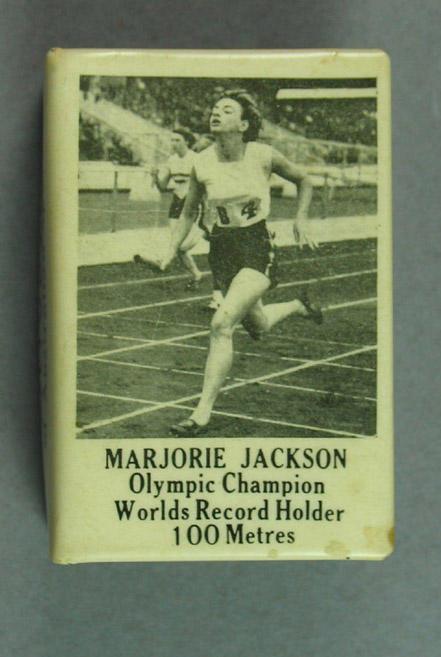 Match box holder, images of Marjorie Jackson and Jimmy Carruthers ...