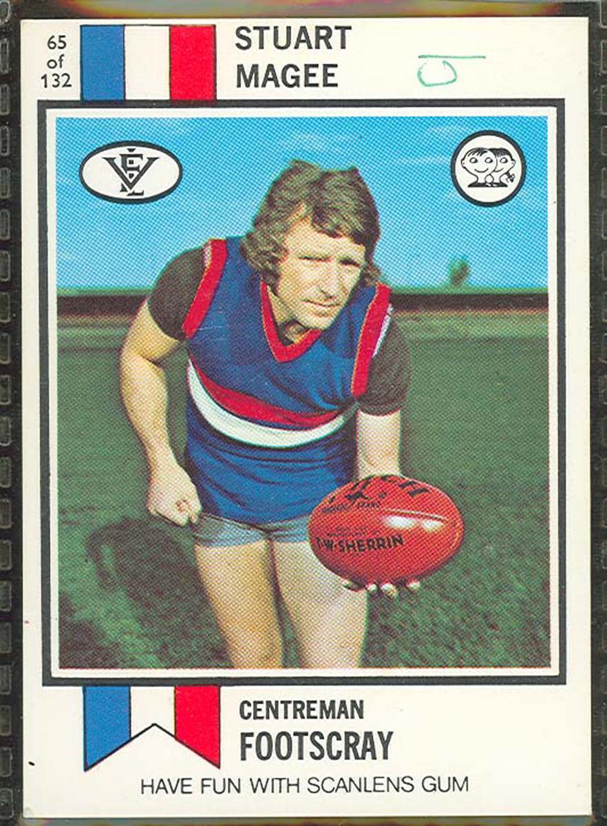 1974 Scanlens (Scanlens) Australian Football Stuart Magee Trade Card ...