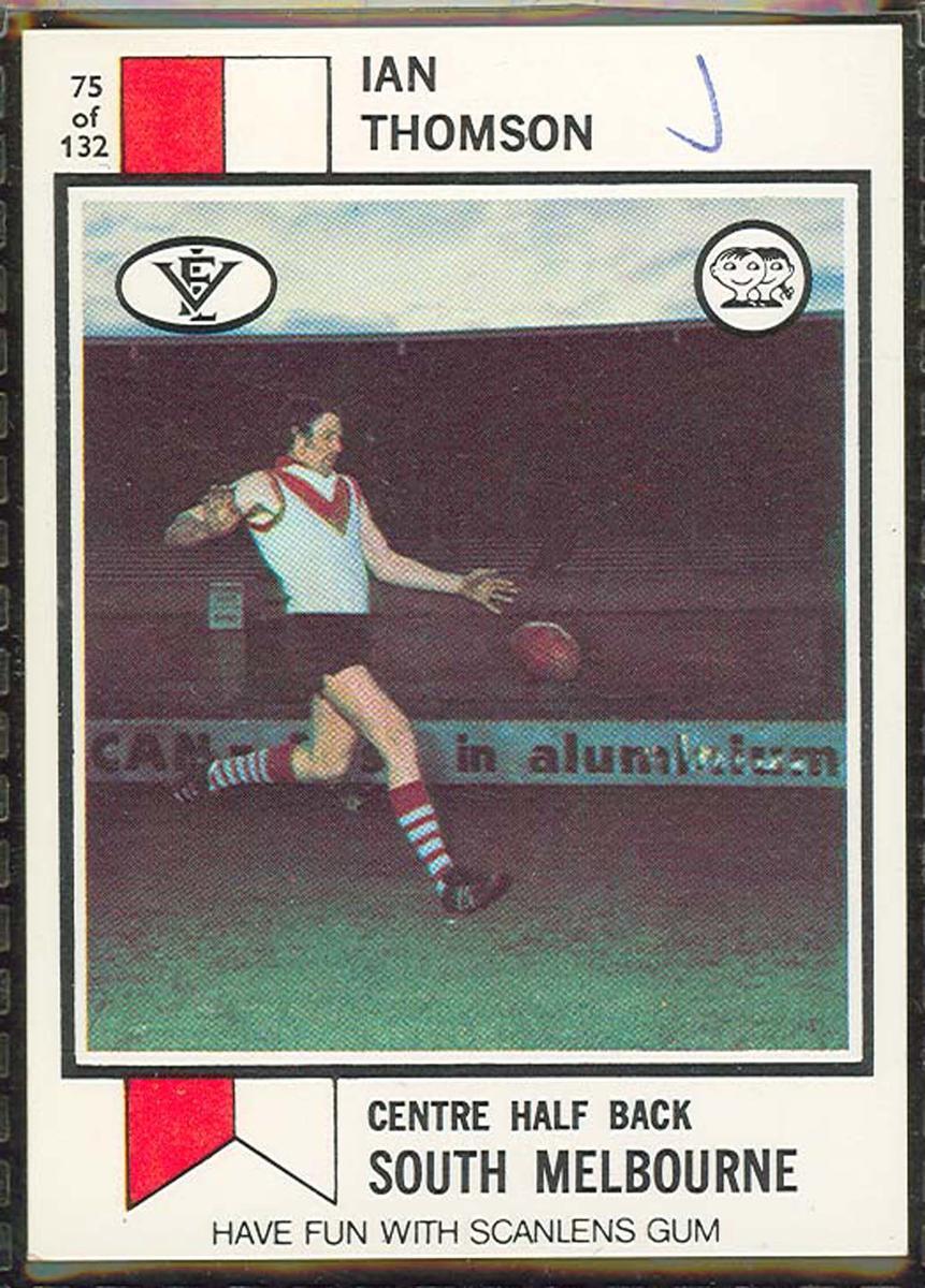 1974 Scanlens (Scanlens) Australian Football Ian Thomson Trade Card ...