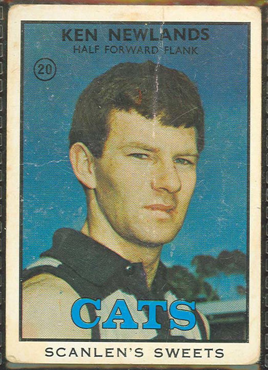 1968 Scanlens (Scanlens) Australian Football Ken Newlands Trade Card ...