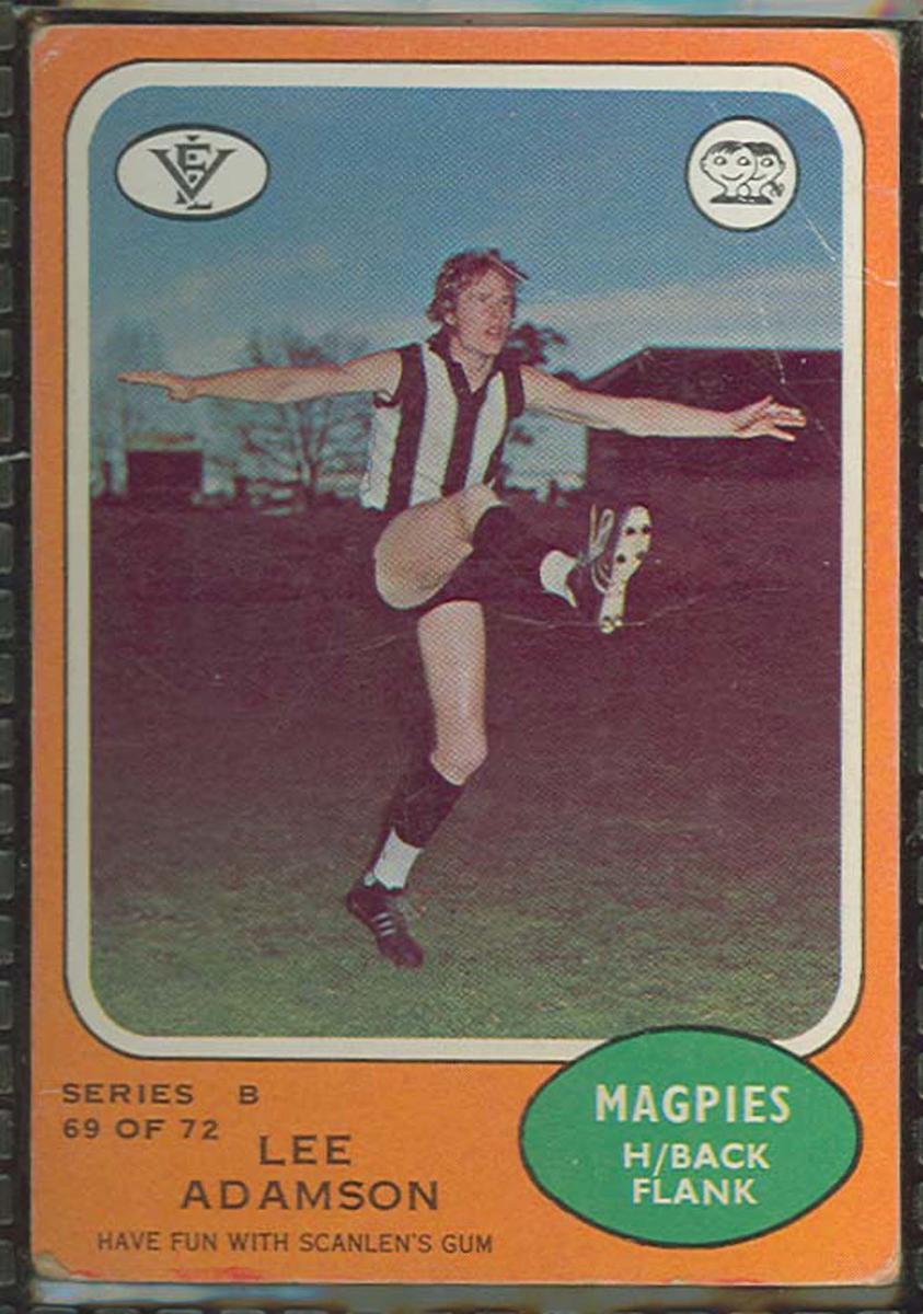 1973 Scanlens (Scanlens) Australian Football Lee Adamson Trade Card ...