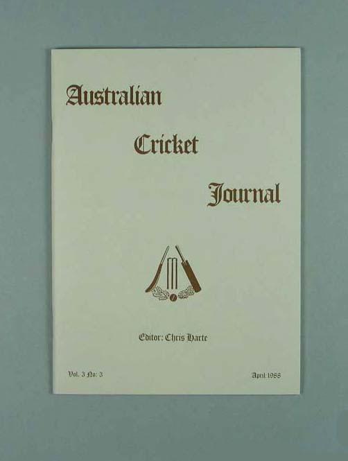 Australian Cricket Journal, Vol 3 No 3 - Australian Sports Museum