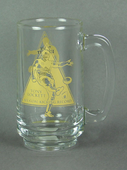 Beer glass, Tony Lockett AFL Goal Kicking Record - 1300 goals ...