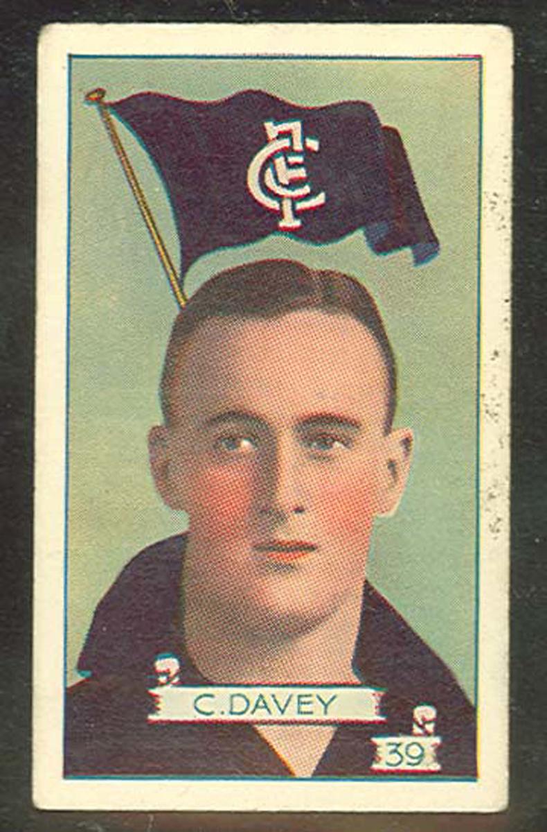 Trade card featuring Charlie Davey c1930s - Australian Sports Museum