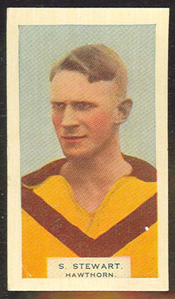 Trade card featuring Stuart Stewart c1930s - Australian Sports Museum