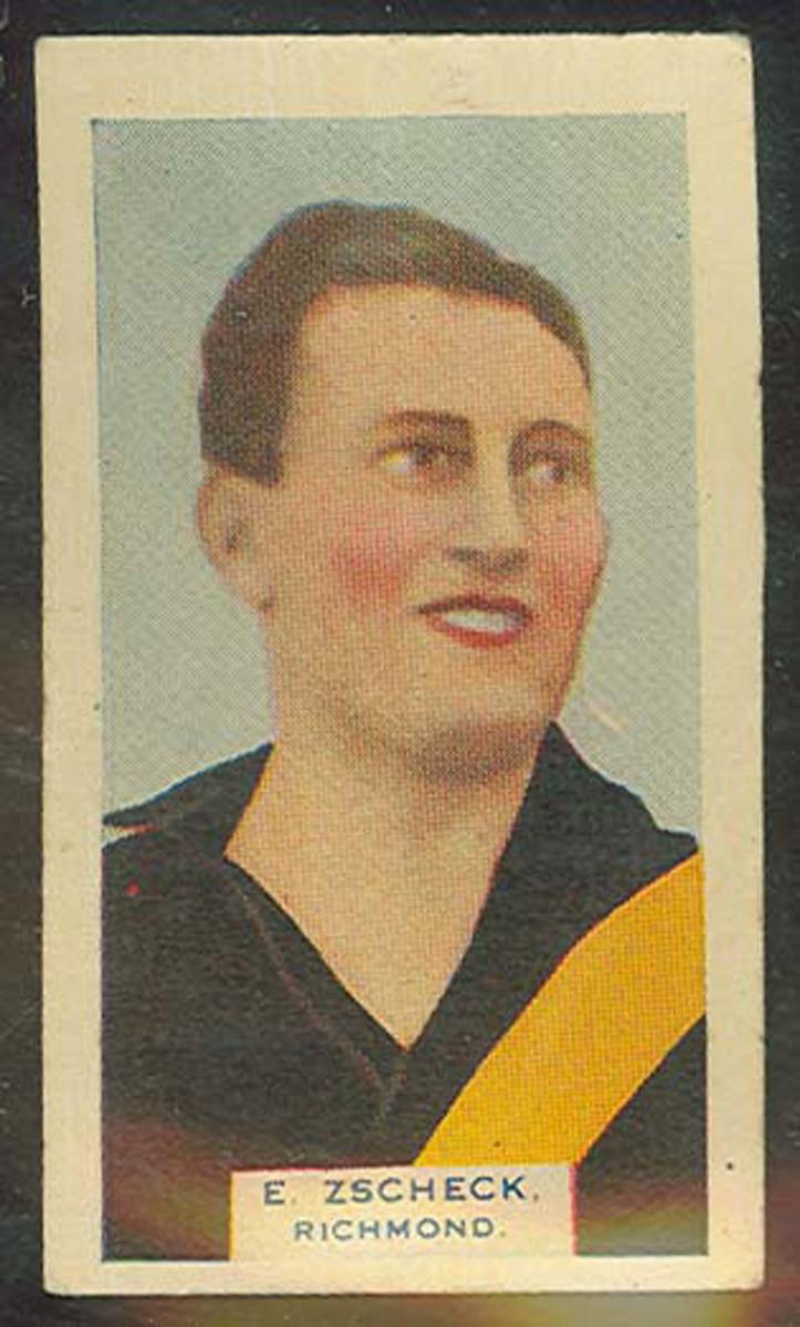 Trade card featuring Eric Zschech c1930s - Australian Sports Museum