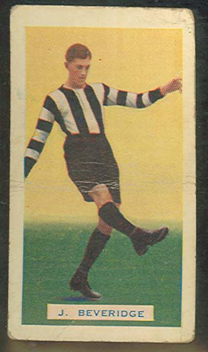 Trade card featuring John Beveridge c1930s - Australian Sports Museum