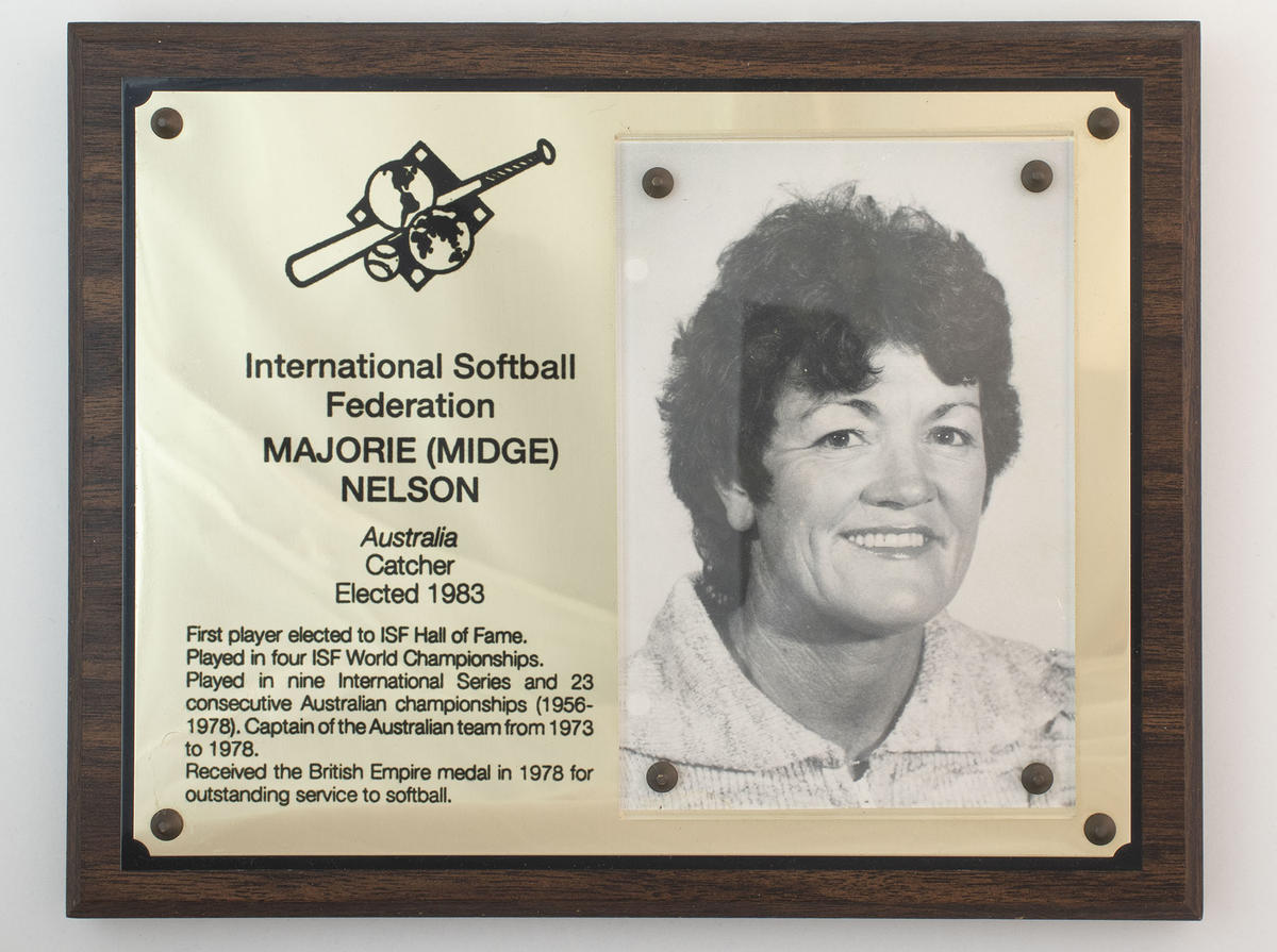 Plaque, International Softball Federation Hall of Fame Induction ...