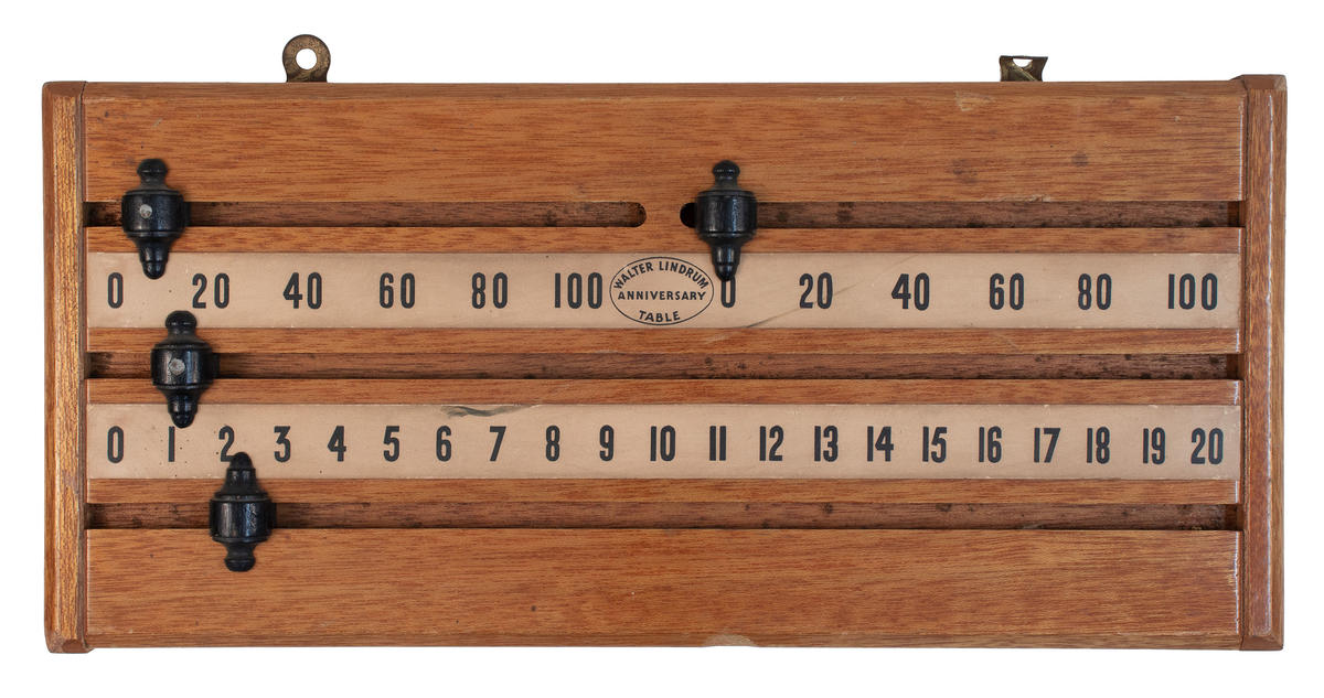 Billiards Marking Board, Walter Lindrum brand - Australian Sports Museum