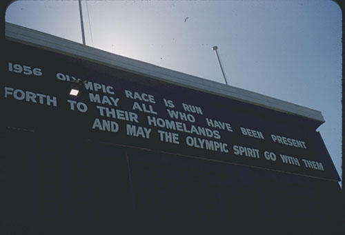 Slide, scoreboard at the MCG after the 1956 Olympic Games - Australian ...