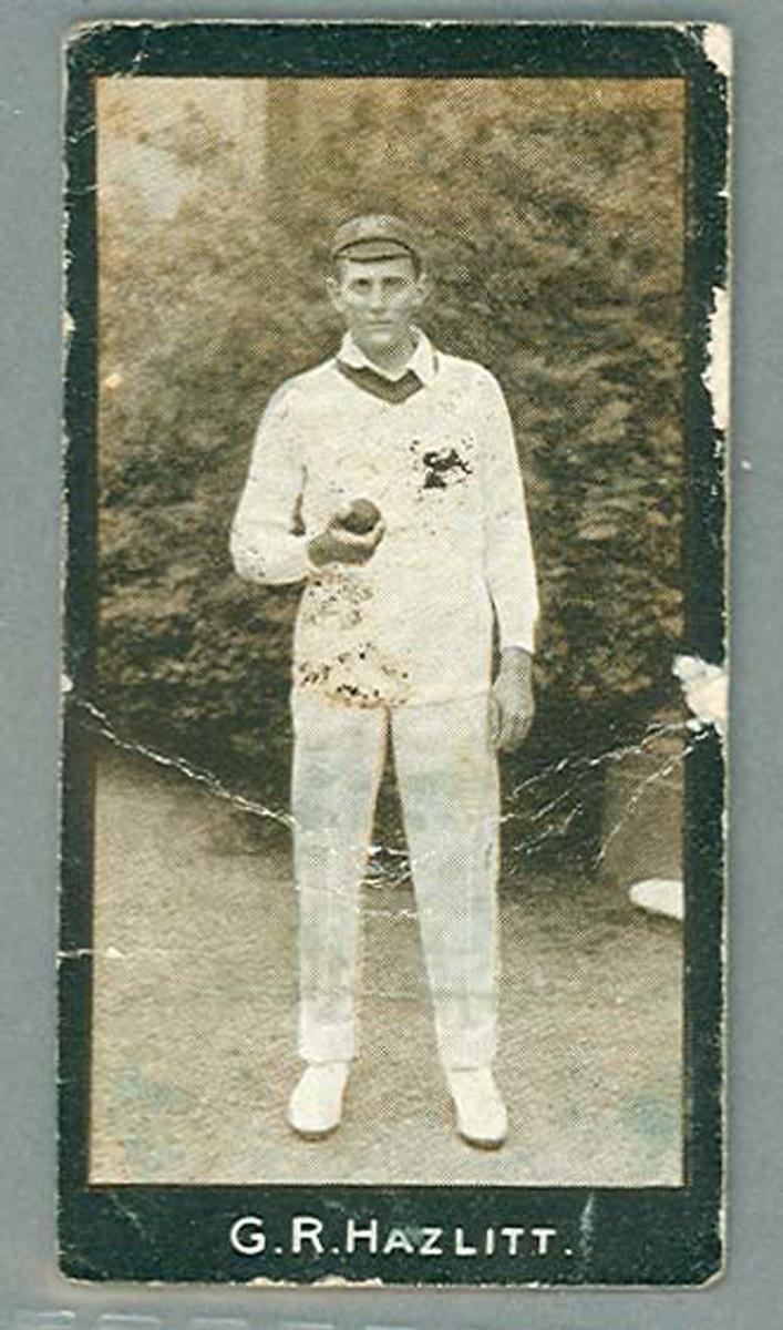 1912 F & J Smith Cricketers 2nd Series G R Hazlitt trade card ...