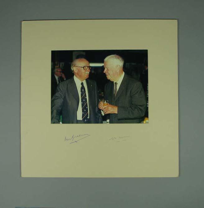 Signed photograph of Don Bradman and Bill Ponsford, c1985 - Australian ...
