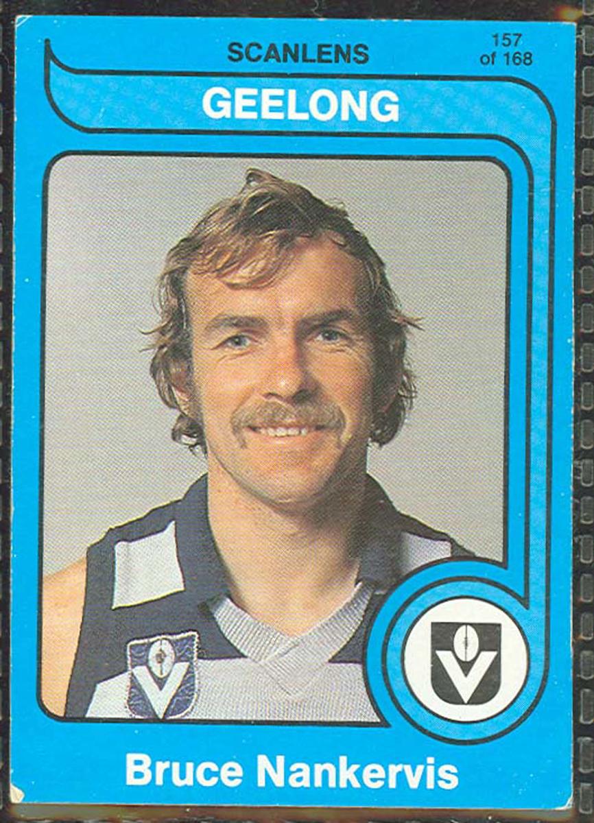 1980 Scanlens (Scanlens) Australian Football Bruce Nankervis Trade Card ...
