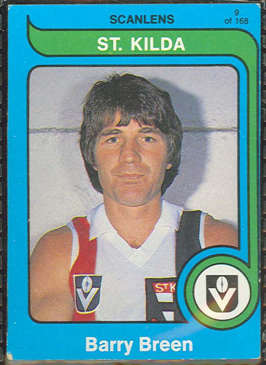 1980 Scanlens (Scanlens) Australian Football Barry Breen Trade Card ...