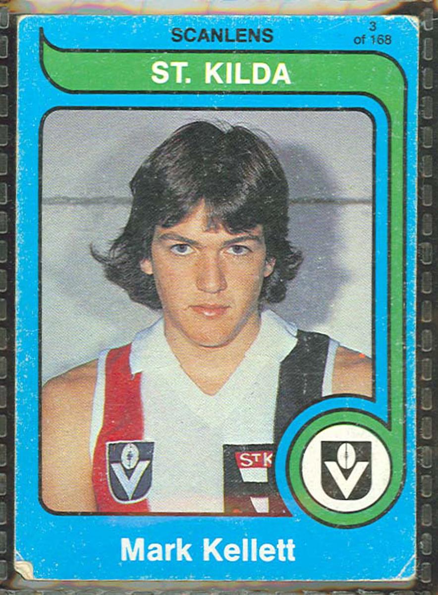 1980 Scanlens (Scanlens) Australian Football Mark Kellett Trade Card ...