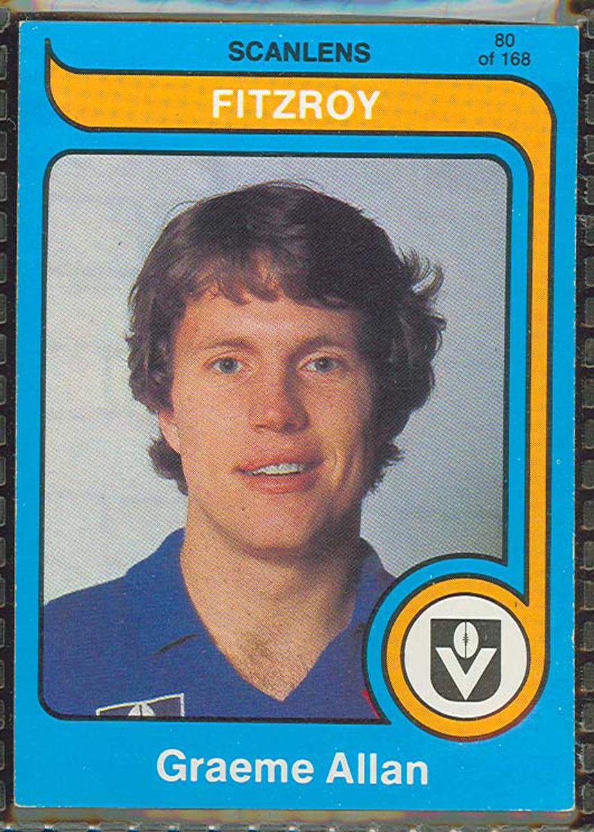 1980 Scanlens (Scanlens) Australian Football Graeme Allan Trade Card ...